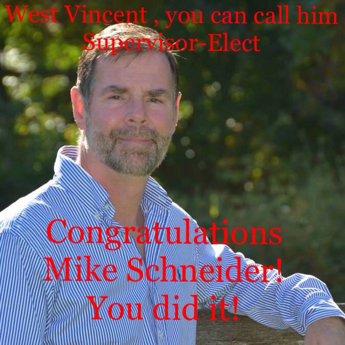 way to go mike! the good guy wins the day in west vincent ...