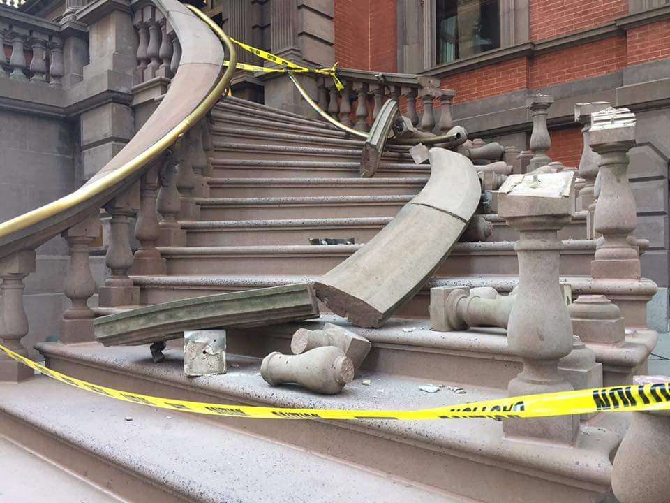 thieves destroy staircase at union league | chestercountyramblings